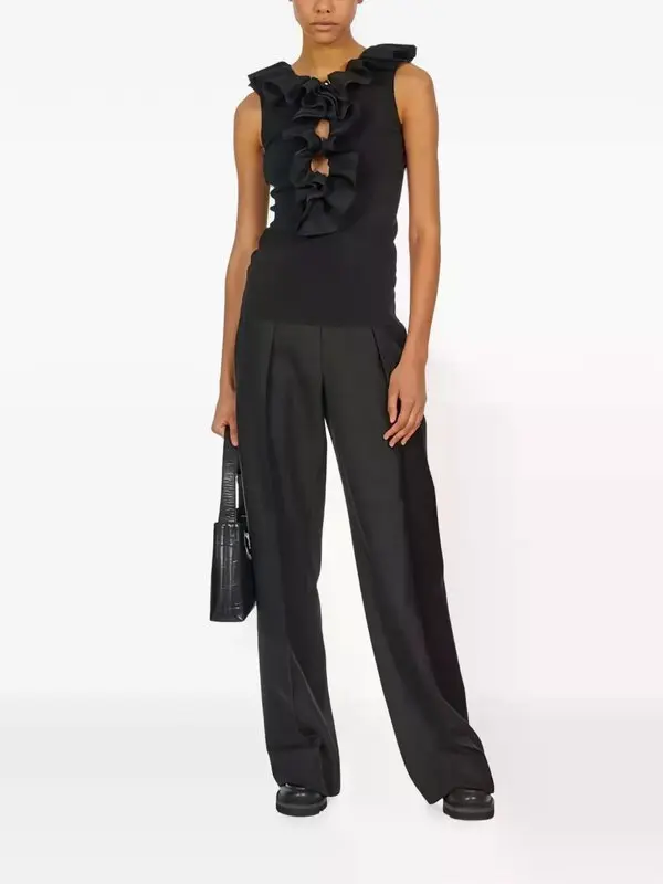 FERRAGAMO Ruffled Wool Top