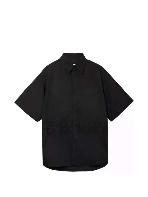 SAGE NATION Short Sleeve Shirt With Ruched Detailing
