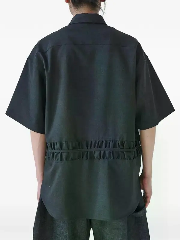 SAGE NATION Short Sleeve Shirt With Ruched Detailing