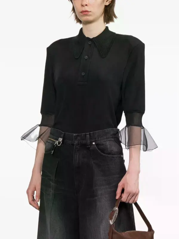 Toga Tulle-trim Polo Shirt