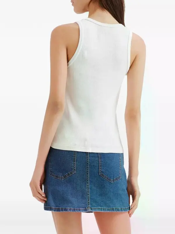 CHARLES JEFFREY Logo Embroidered Ribbed Tank Top