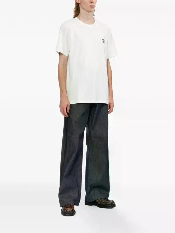 A.p.c. Logo-embroidered Short-sleeve T-shirt - White