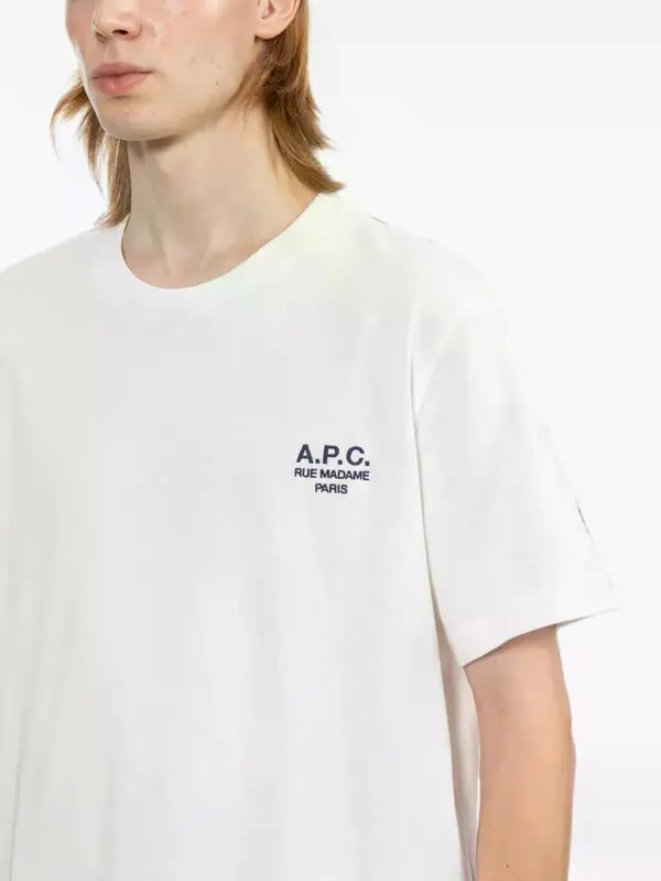 A.p.c. Logo-embroidered Short-sleeve T-shirt - White