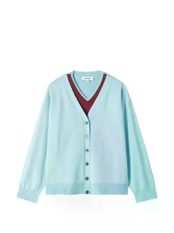 ENFOLD Layered-detail Button-up Cardigan