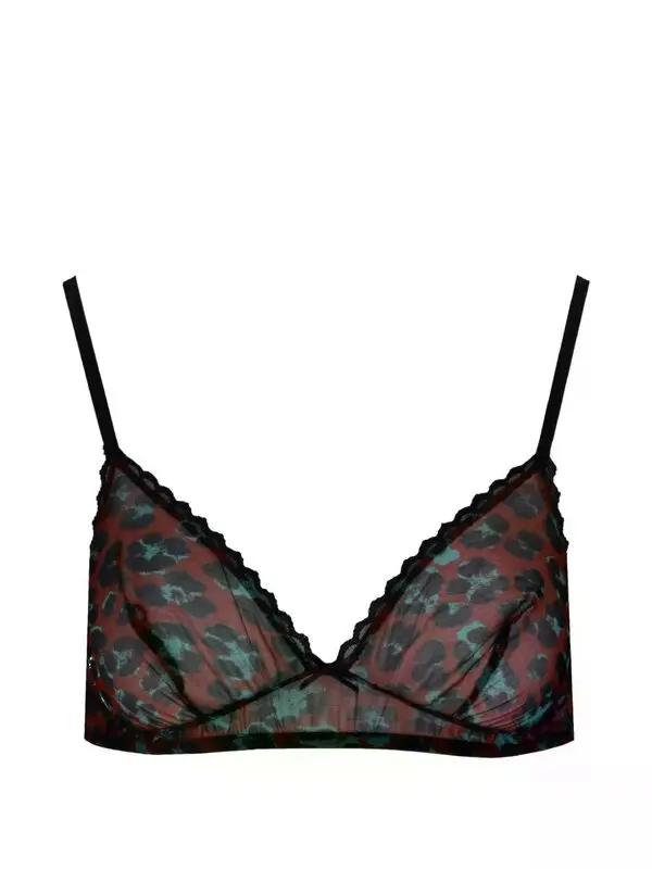 LAURA URBINATI Leopard-print Mesh Bra