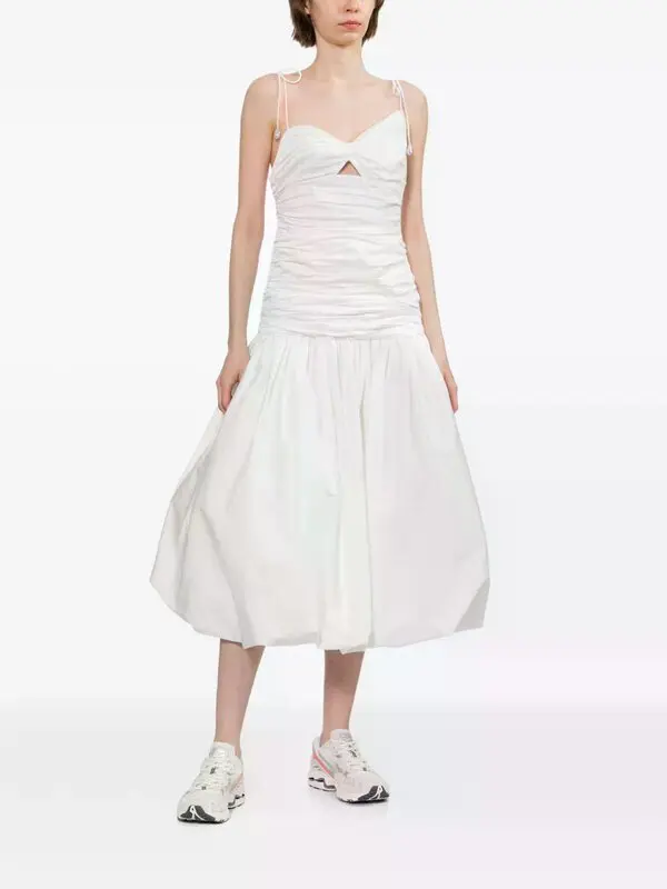 SELF-PORTRAIT Ruched Cut-out Midi Dress