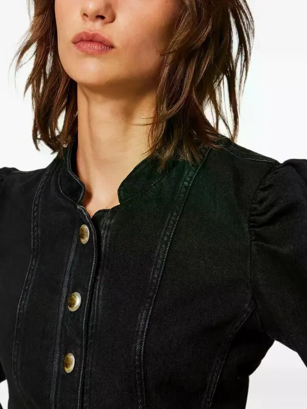 TWINSET Fitted Denim Jacket With Puff Sleeves