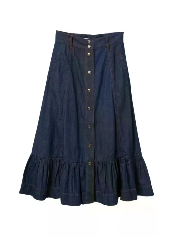 Zimmermann Button-front Ruffled Skirt