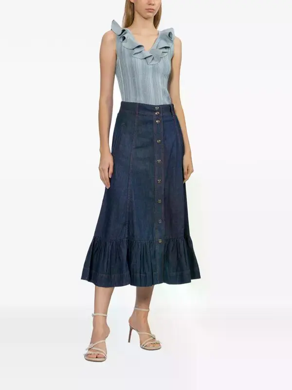 Zimmermann Button-front Ruffled Skirt
