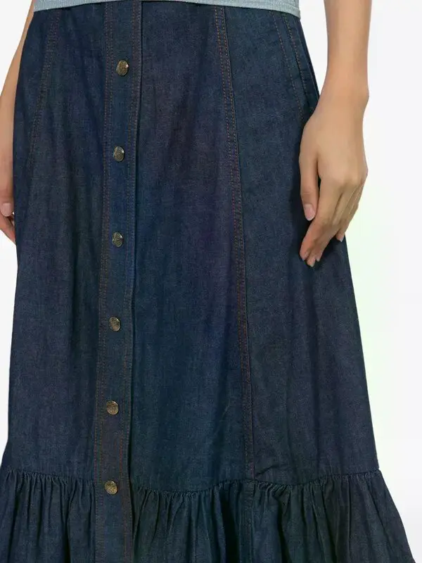 Zimmermann Button-front Ruffled Skirt