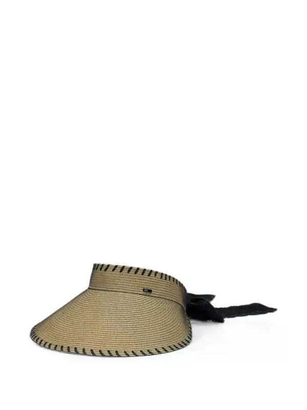 CA4LA Bow-detail Whipstitch-trim Sun Visor