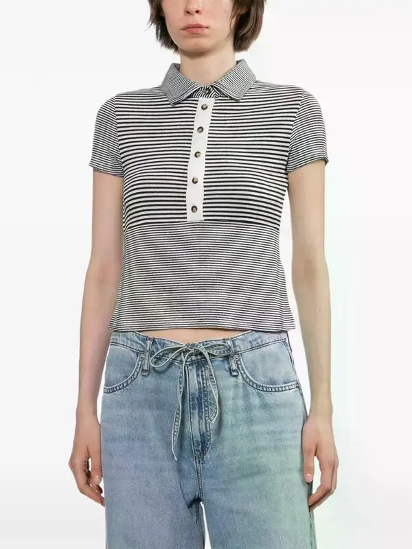 Rag & Bone The Knit Striped Polo Shirt