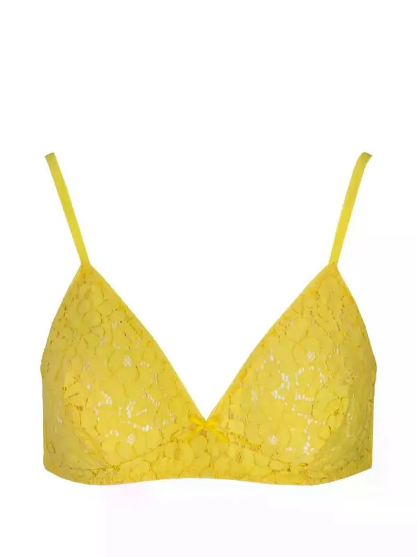 LAURA URBINATI Floral-lace Bra - Yellow