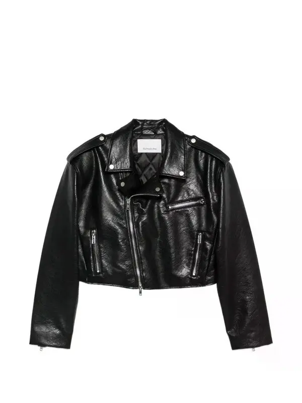 THE FRANKIE SHOP Daphne Cropped Biker Jacket - Black