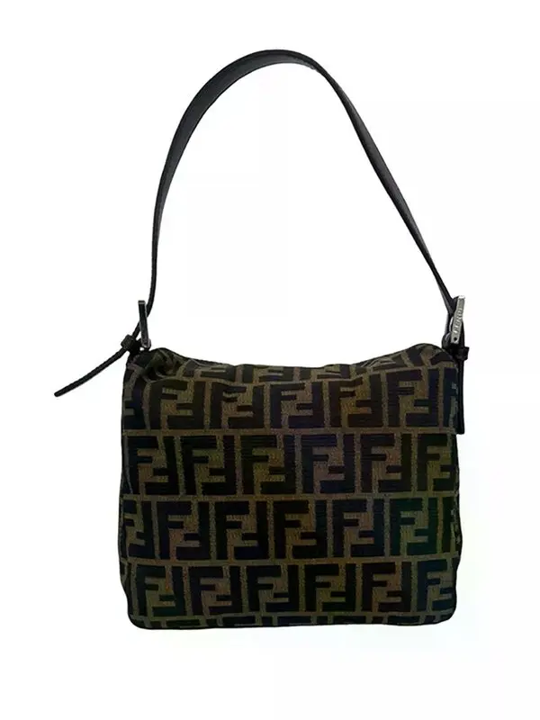 Fendi 2000-2010 Zucca Canvas Double Flap Shoulder Bag