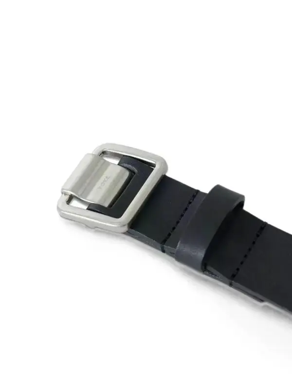 YOKE Narrow Leather Belt With Silver-tone Buckle