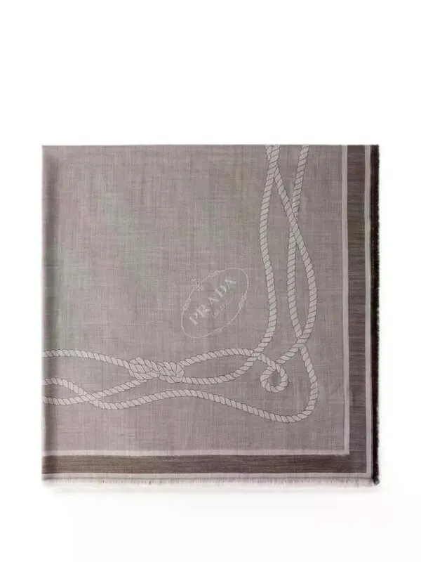Prada Silk, Cashmere And Wool Jacquard Shawl