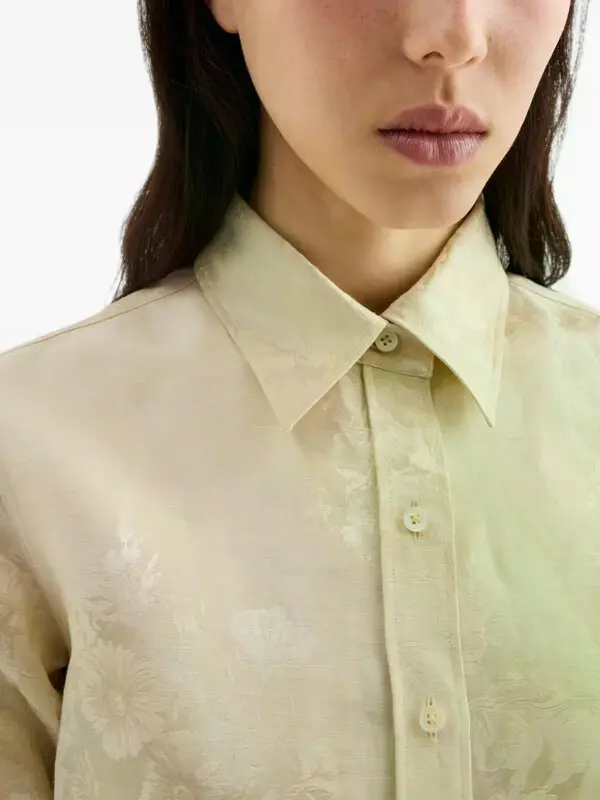 JIL SANDER Flower-jacquard Fitted Shirt