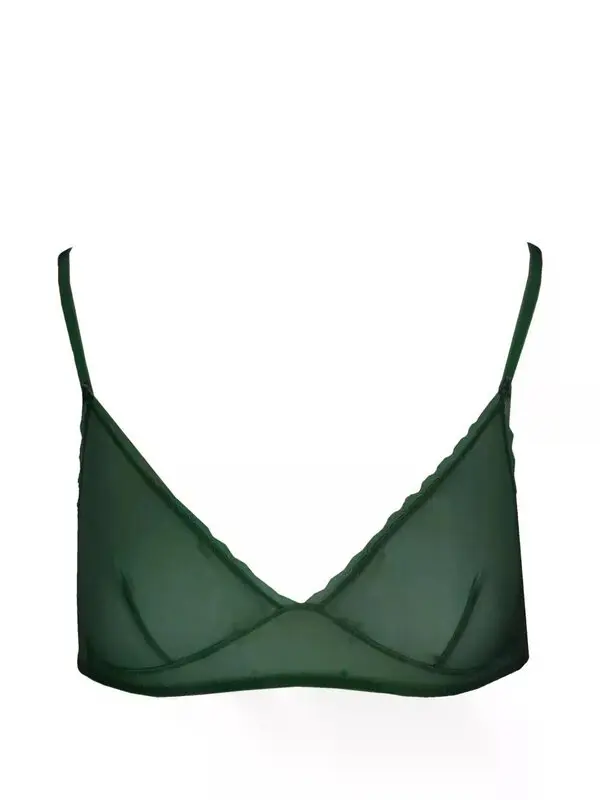 LAURA URBINATI Triangle-cup Tulle Bra - Green