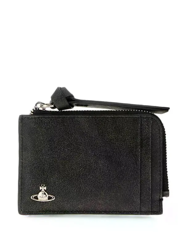 VIVIENNE WESTWOOD Orb-plaque Zip-around Card Holder - Black