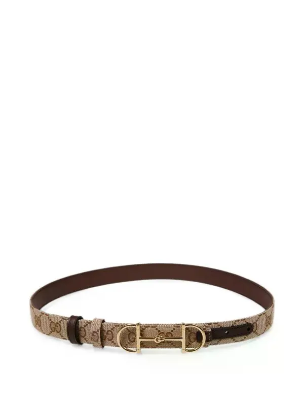 Gucci Horsebit Gg Supreme Canvas And Leather Belt