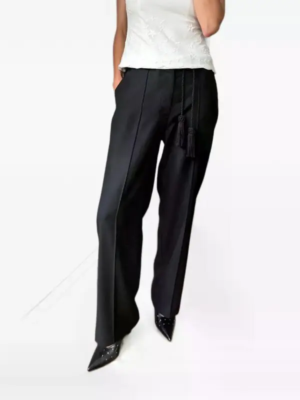 Posse Elspeth Pintuck Trousers With Tassel Belt