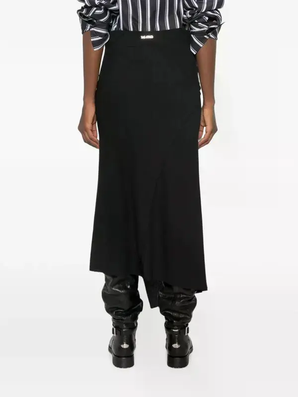 Attico Asymmetric Midi Skirt With Ruffle Detailing