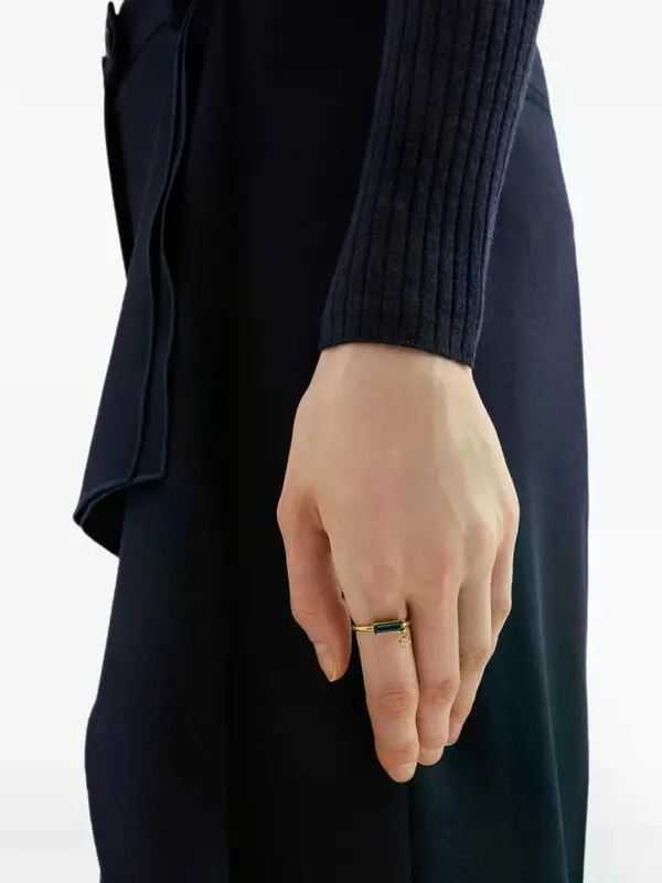 JIL SANDER Crystal-embellished Logo-engraved Ring - Gold
