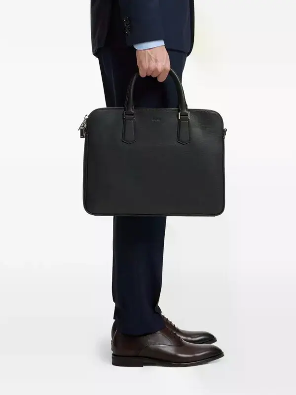 BOSS Leather Briefcase With Adjustable Shoulder Strap