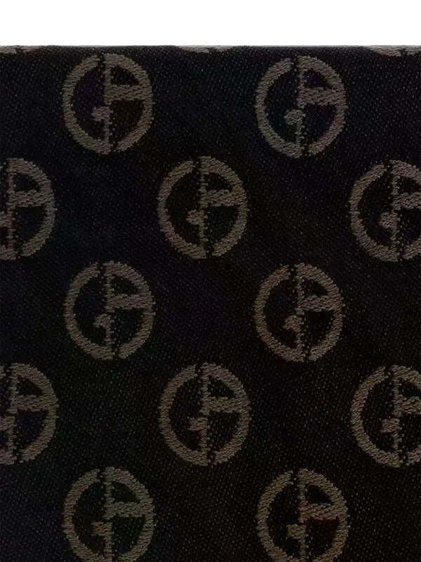Giorgio Armani Monogram-pattern Frayed Scarf