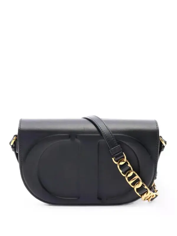 Dior Embossed Logo Shoulder Bag - Black