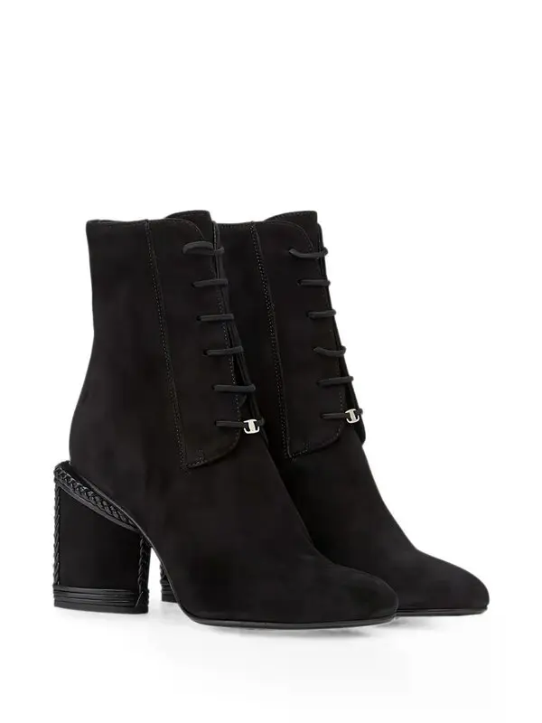 FERRAGAMO Lace-up Braided Ankle Boots