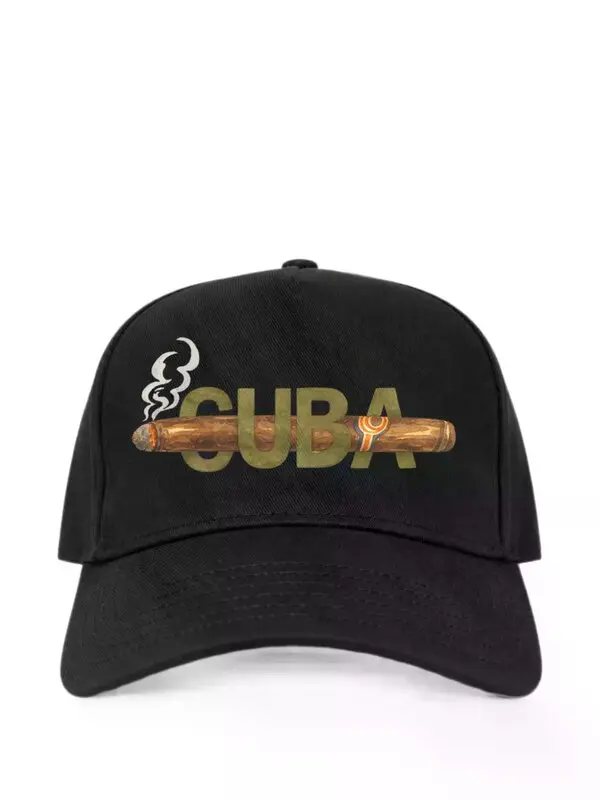 MELT Graphic-print Cotton Baseball Cap - Black