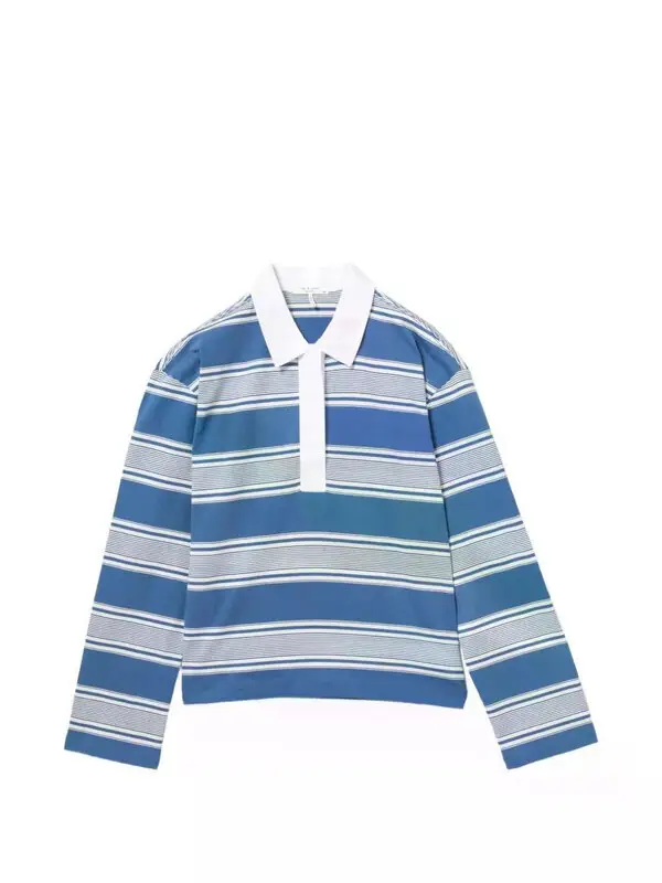 Rag & Bone Striped Long-sleeve Polo Shirt