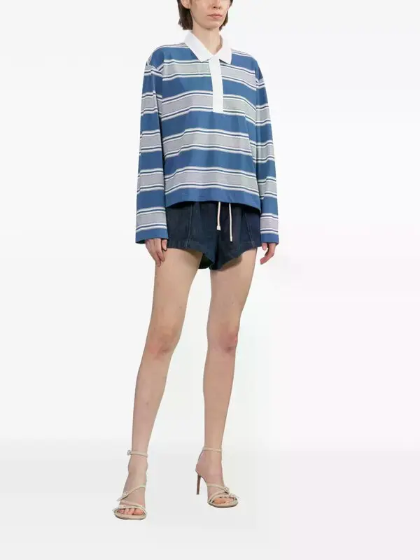Rag & Bone Striped Long-sleeve Polo Shirt