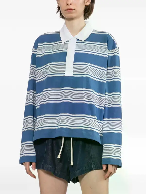 Rag & Bone Striped Long-sleeve Polo Shirt