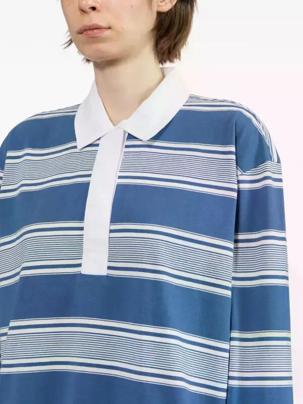 Rag & Bone Striped Long-sleeve Polo Shirt
