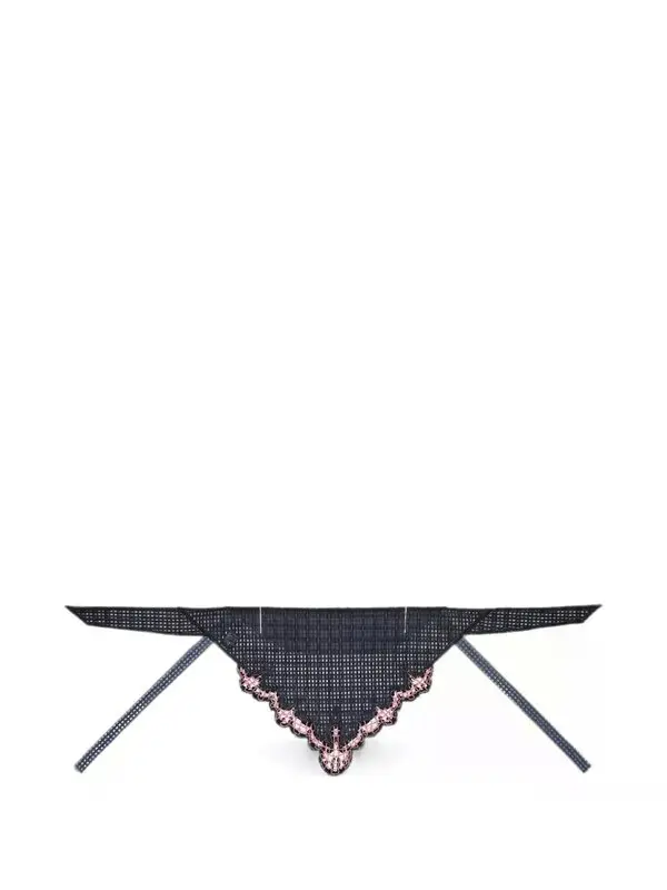 CA4LA Lace-trimmed Broderie Anglaise Headscarf
