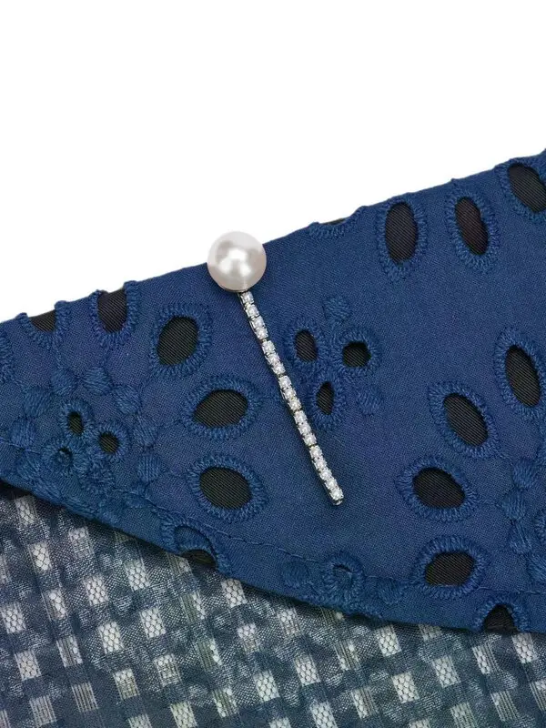 CA4LA Lace-trimmed Broderie Anglaise Headscarf