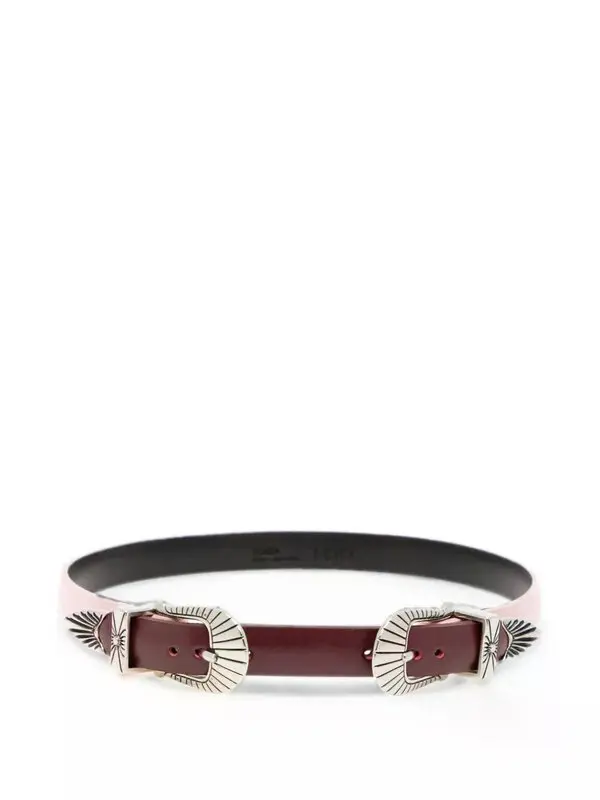 Toga Double Buckle Leather Bangle