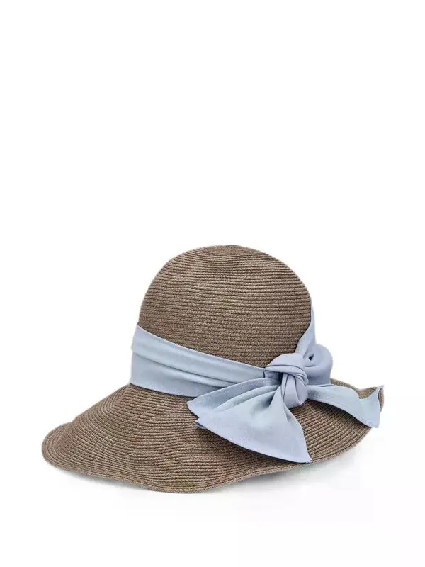 CA4LA Yell Braid Bow-detail Woven Hat