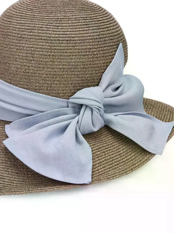 CA4LA Yell Braid Bow-detail Woven Hat