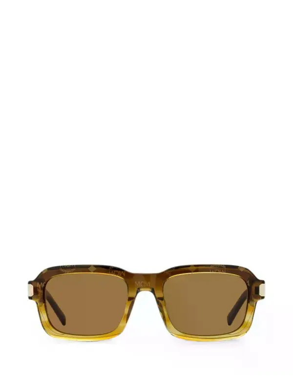 Mcm Visetos Rectangle-frame Sunglasses - Brown