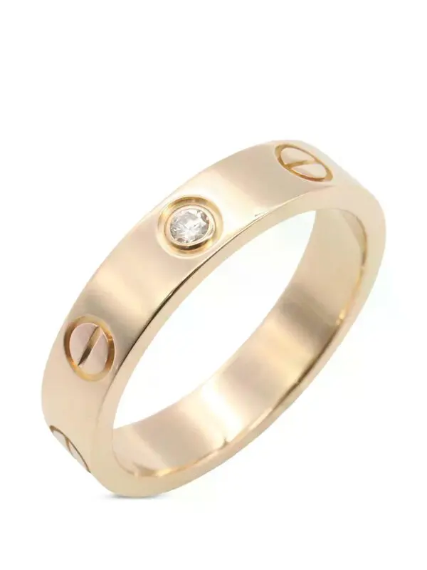 Cartier 18k Rose Gold Diamond Love Ring - Pink