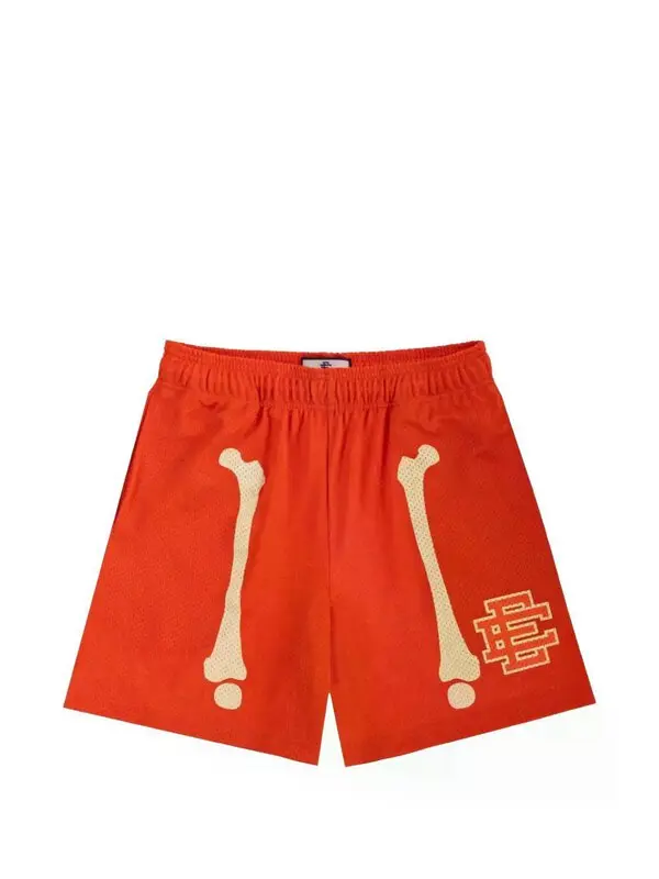ERIC EMANUEL Mesh Bone Print Shorts - Red