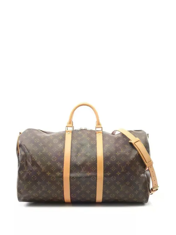 LOUIS VUITTON Monogram Keepall Bandouliere 55 Travel Bag