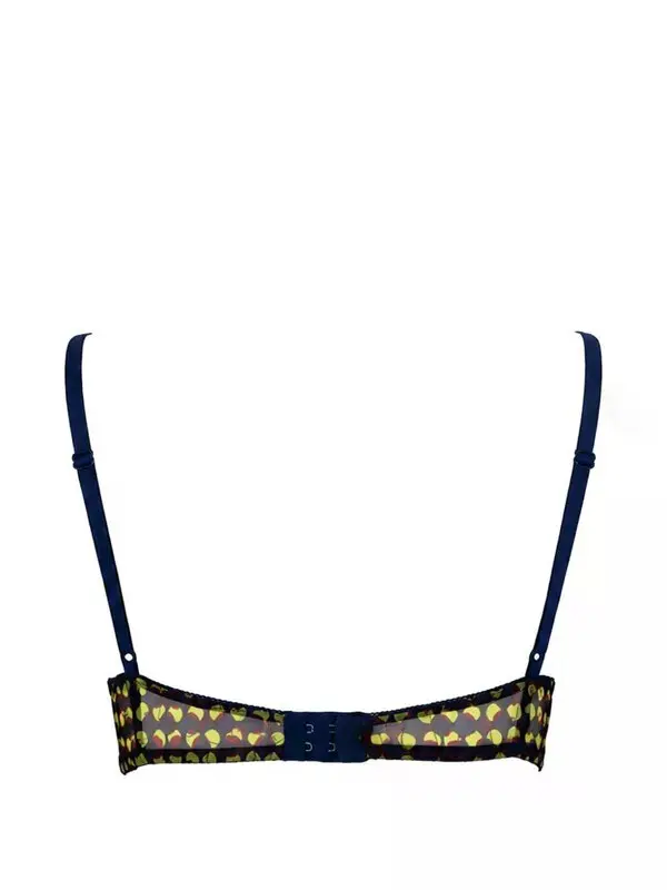 LAURA URBINATI Patterned Tulle Bra - Blue