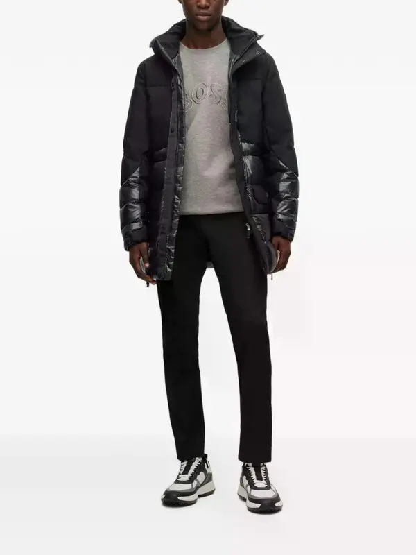 BOSS Hooded Panelled Down Jacket
