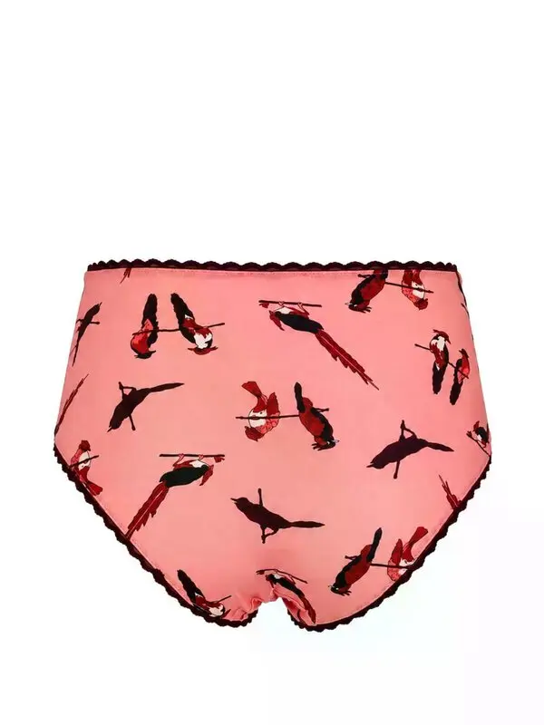 LAURA URBINATI Bird-print High-waisted Briefs