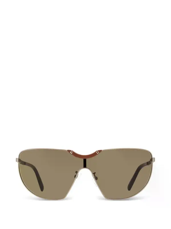 Mcm Stud-embellished Shield Sunglasses - Gold